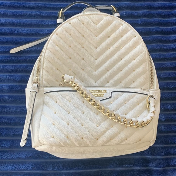 Victoria's Secret | Bags | White Victorias Secret Small Backpack With ...